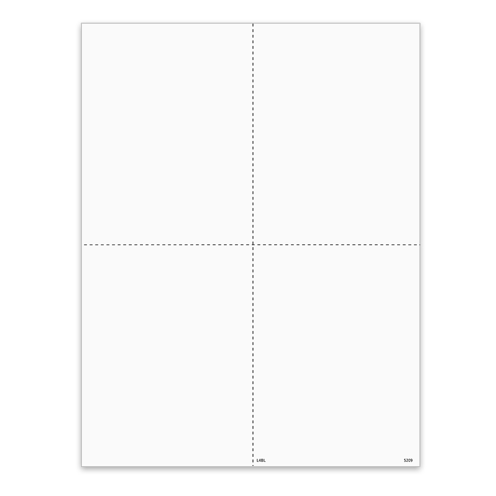 4-Up Blank W-2 Tax Form with Employee Instructions